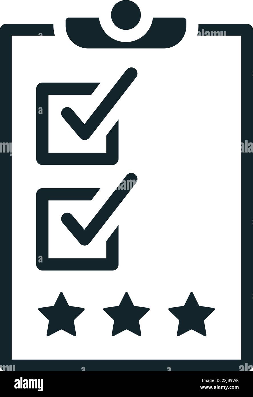 Clipboard showing check marks and five star rating icon Stock Vector ...