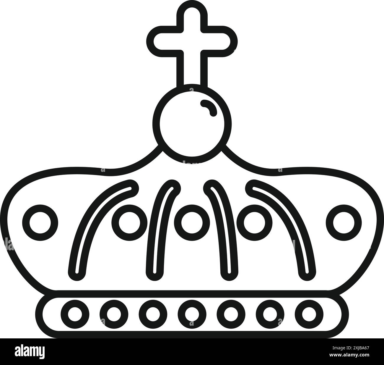 Line art icon of a crown, symbolizing royalty, power, and authority ...