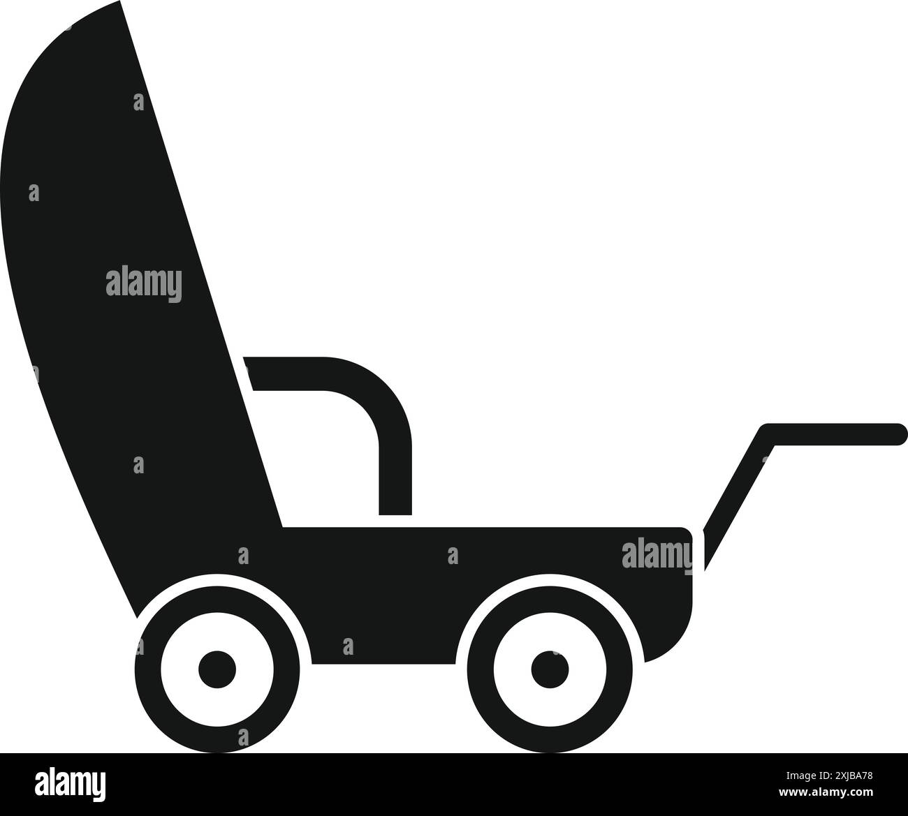 Black silhouette of a baby carriage, symbolizing baby transportation ...