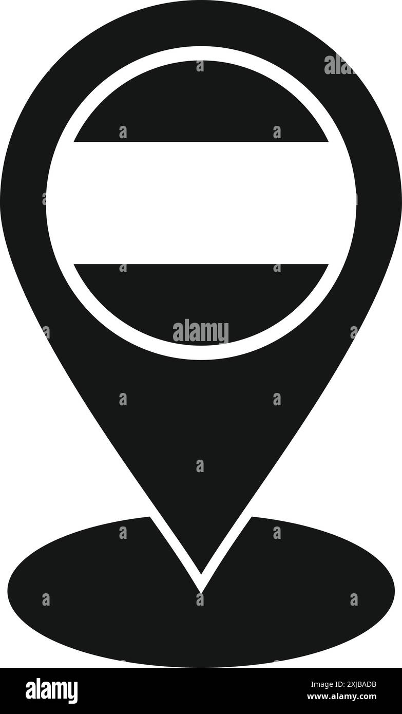 Black map pin pointing a location with a blank flag for your text Stock ...