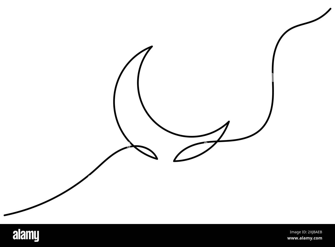 Moon continuous one line drawing of moon outline vector icon Stock ...