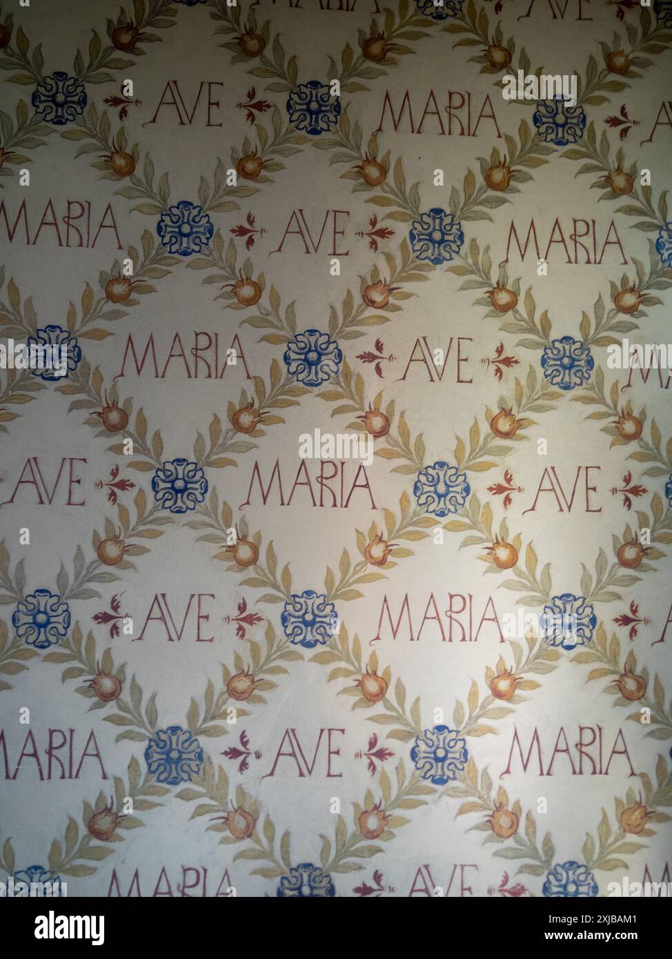 Detail of the wall fresco with Ave Maria written, Chiesa di san ...