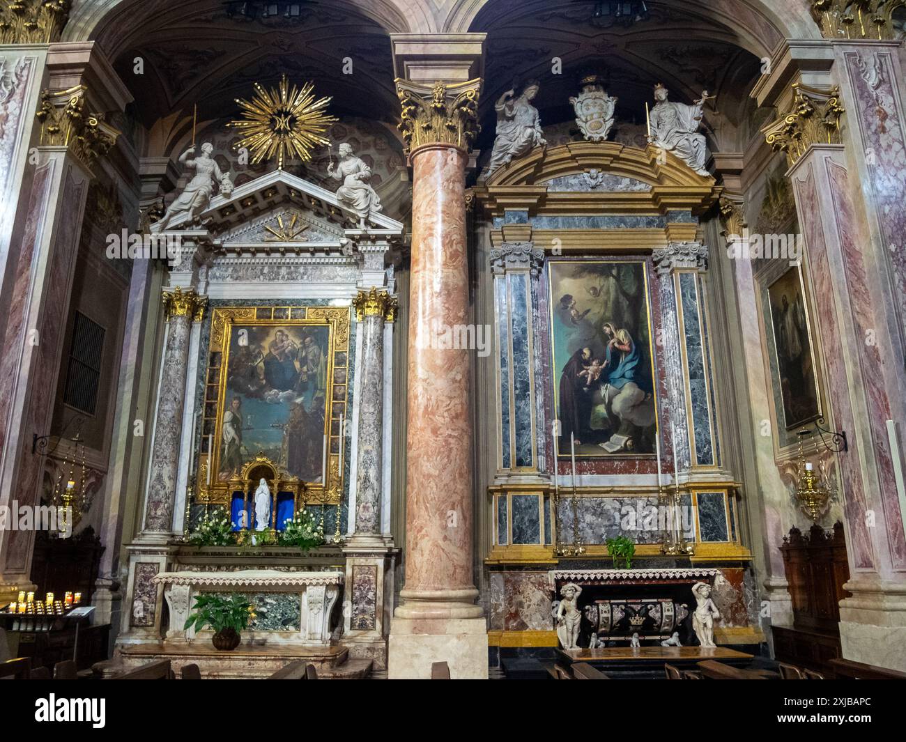 Side chapels of the Basilica di Santa Maria Assunta, Clusone Stock ...