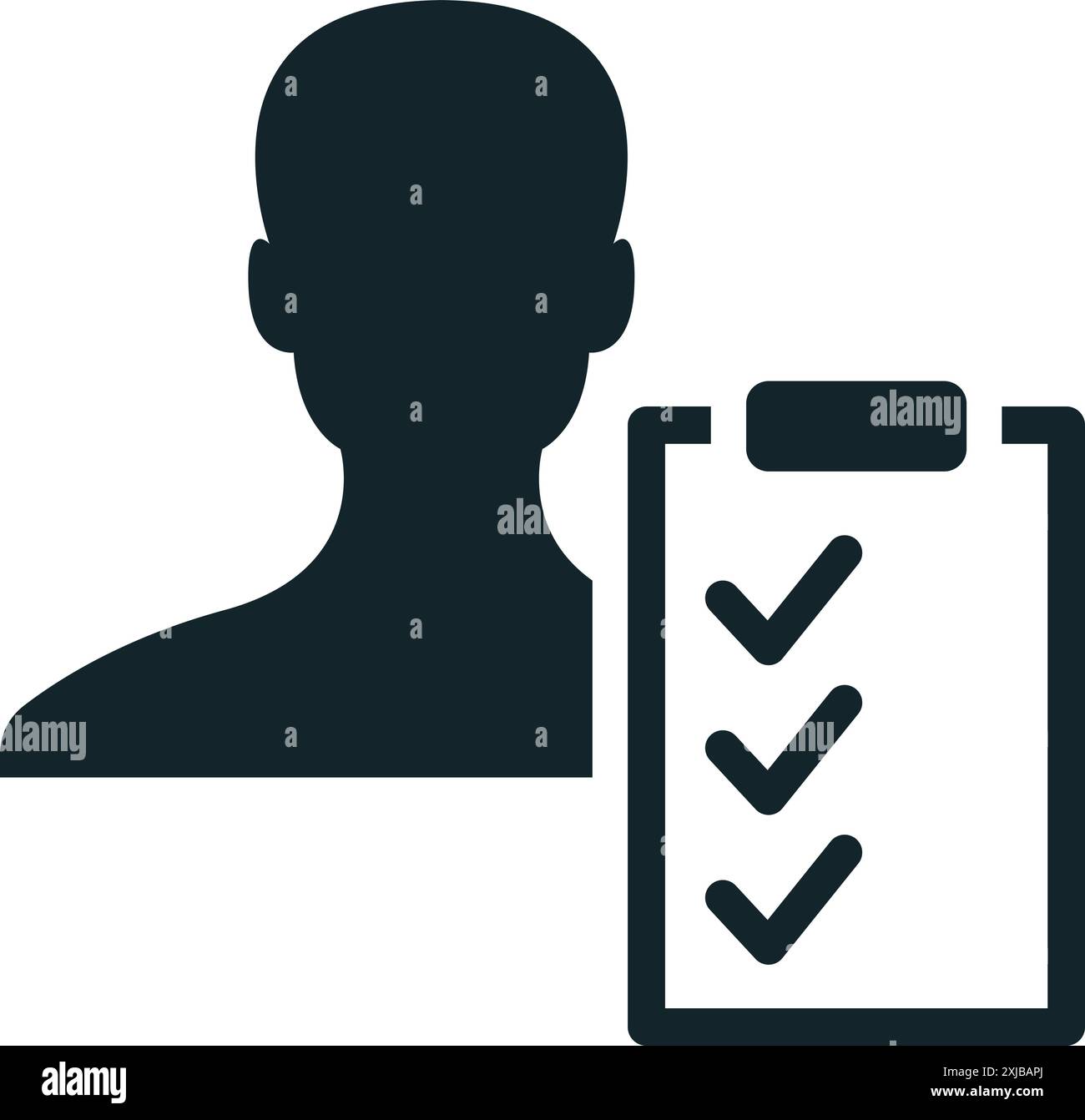 Businessman completing tasks on clipboard checklist, marking items as ...