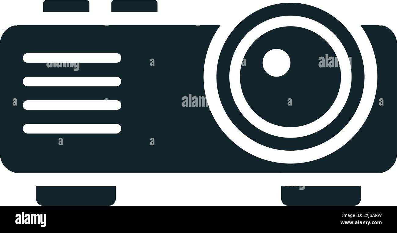 Projector showing presentation in conference room icon Stock Vector ...