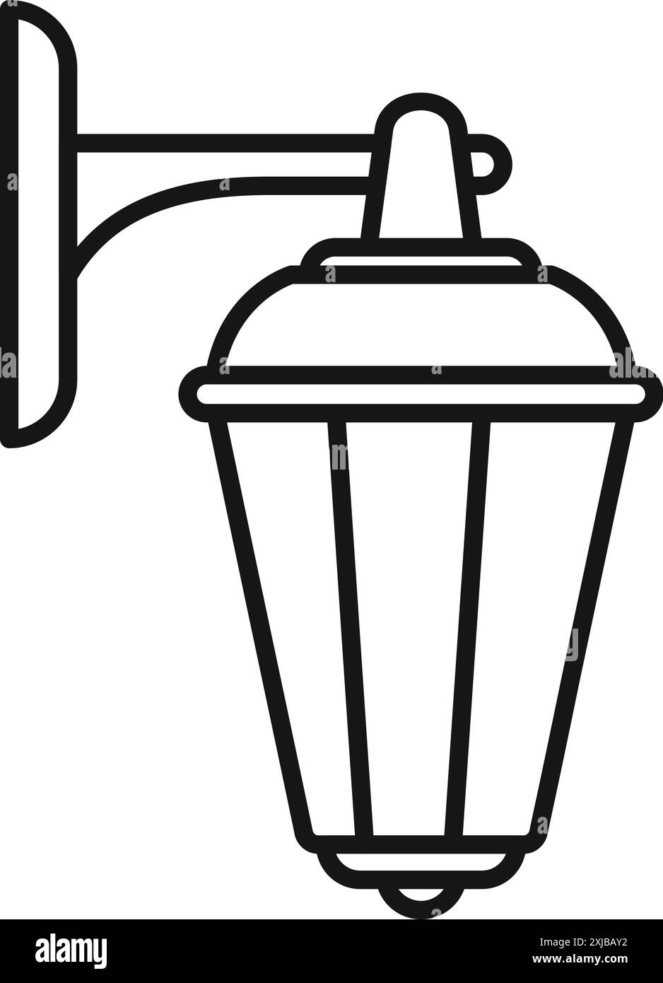 Simple and elegant line art icon of a street lamp, perfect for ...