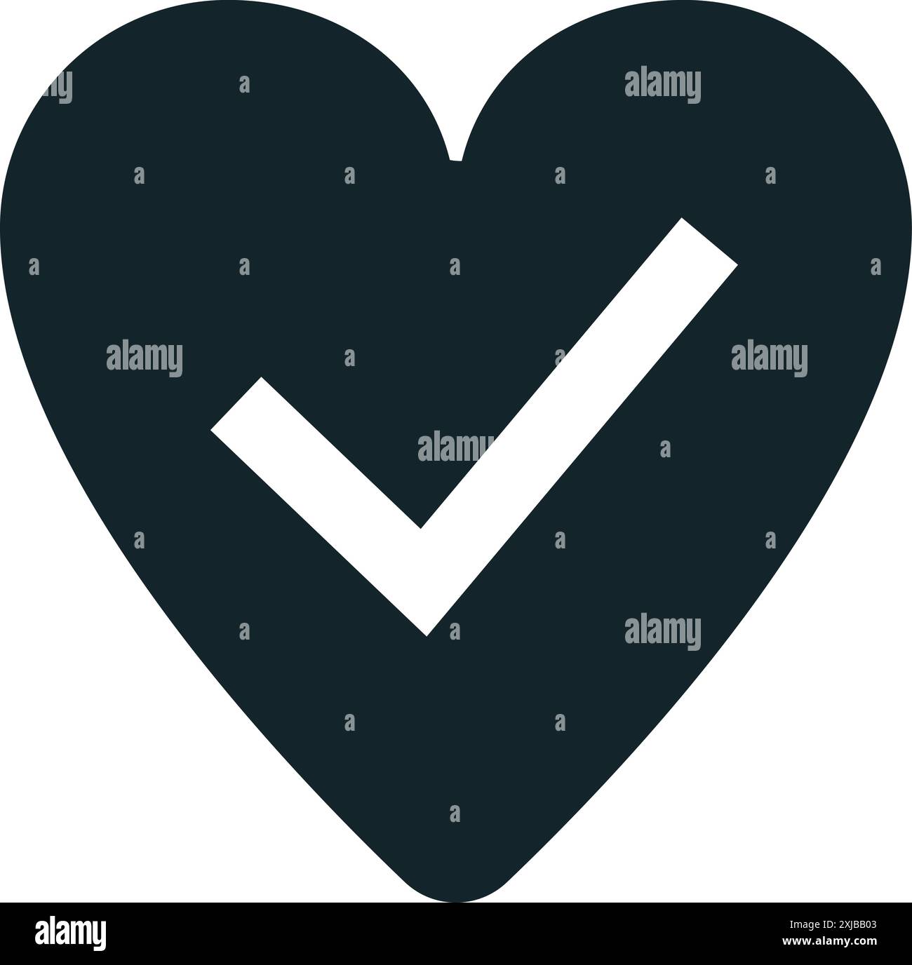 Heart shape with check mark symbolising health and wellbeing Stock ...