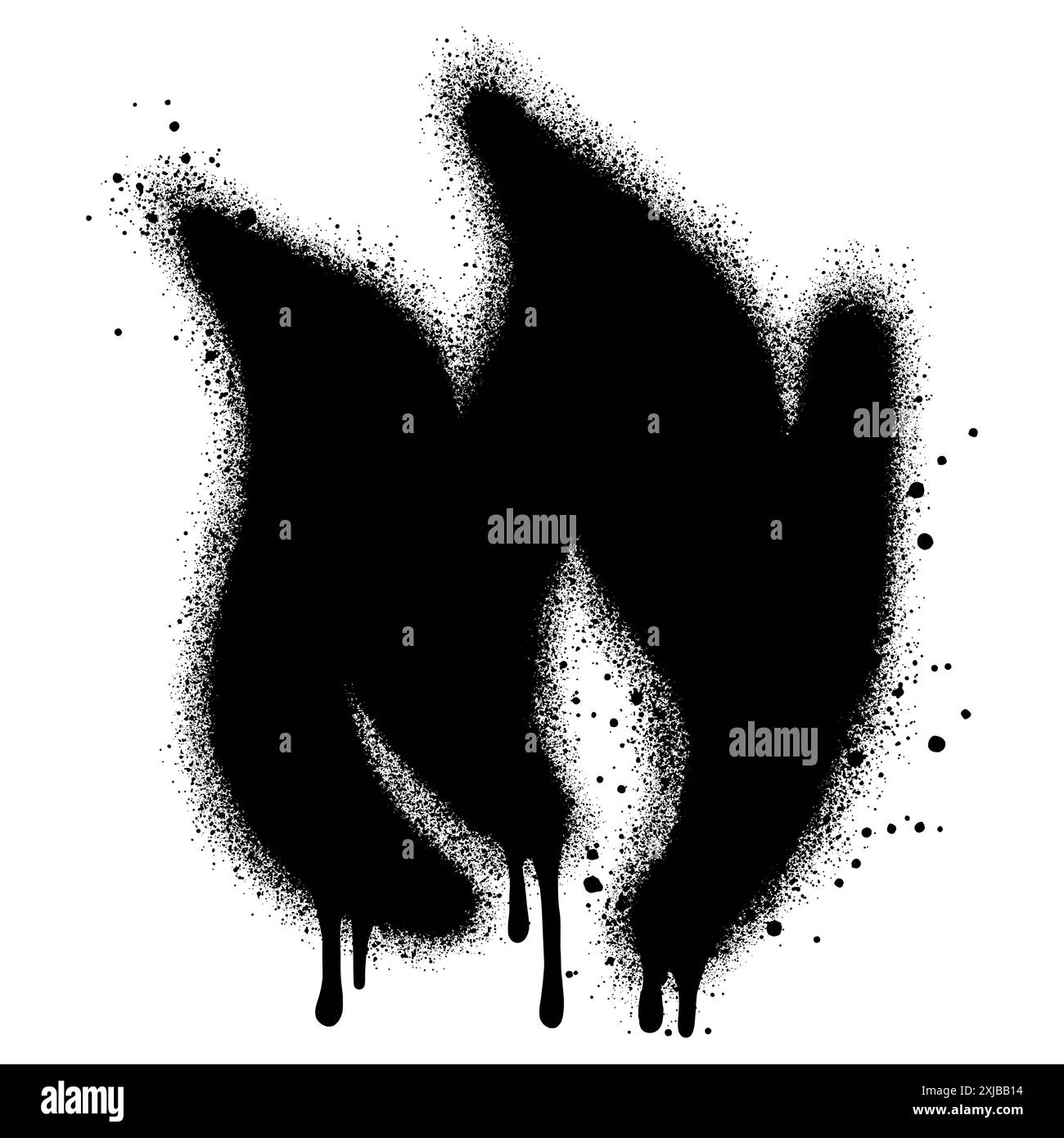 Spray Painted Graffiti Fire flame Sprayed isolated with a white ...