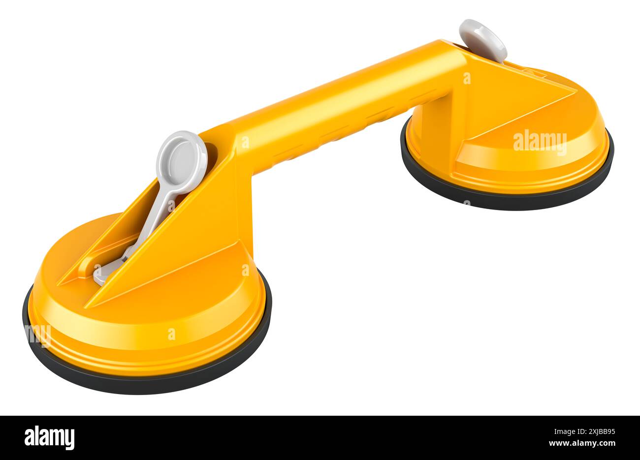 Yellow Glass Suction Cup, Strong Suction Lifter. 3D rendering isolated ...