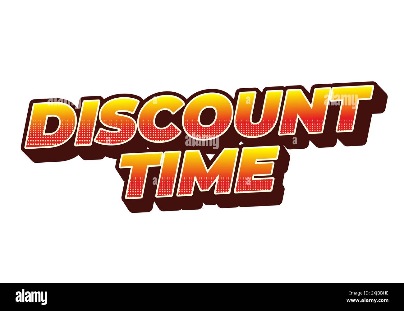 Discount time. Text effect design 3D style with good colors Stock ...
