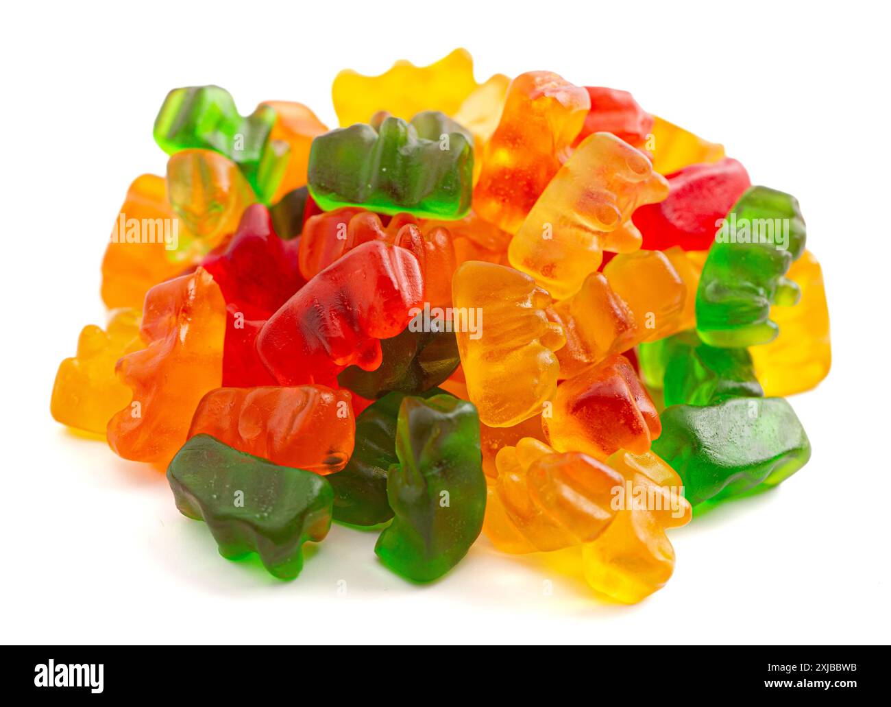 Sweet Rainbow Colored Bear Shaped Gummy Candies Isolated on a White ...