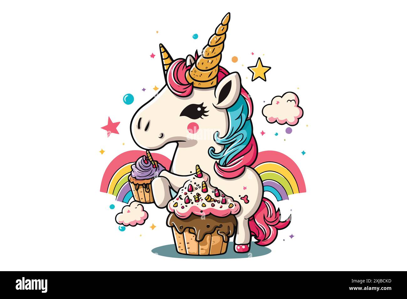 Unicorn Birthday Vector Illustration Stock Vector Image & Art - Alamy