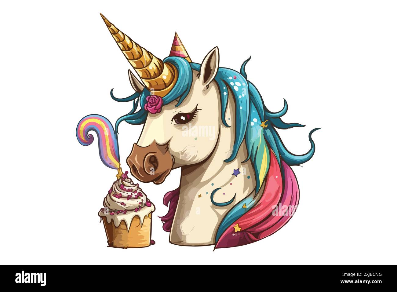 Unicorn Birthday Vector Illustration Stock Vector Image & Art - Alamy