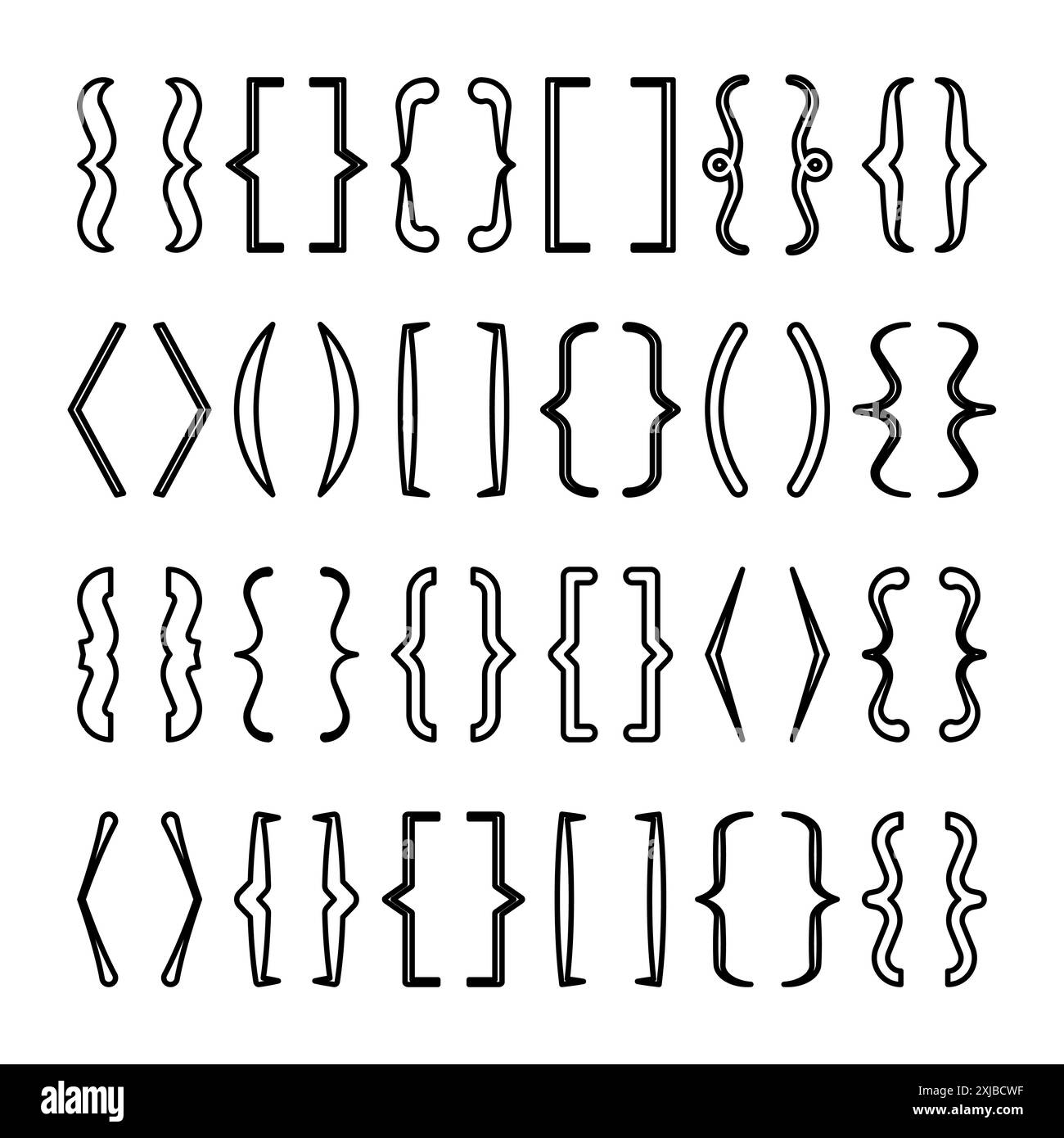 Text brackets collection, black quotation box. Curly, square and corner ...