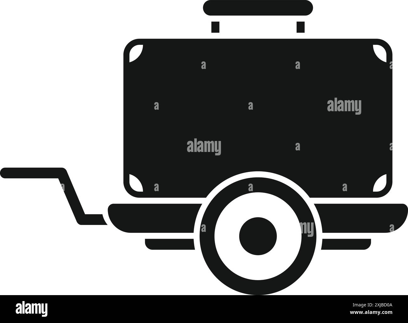 Simple icon of an empty baggage cart waiting to be loaded with luggage ...