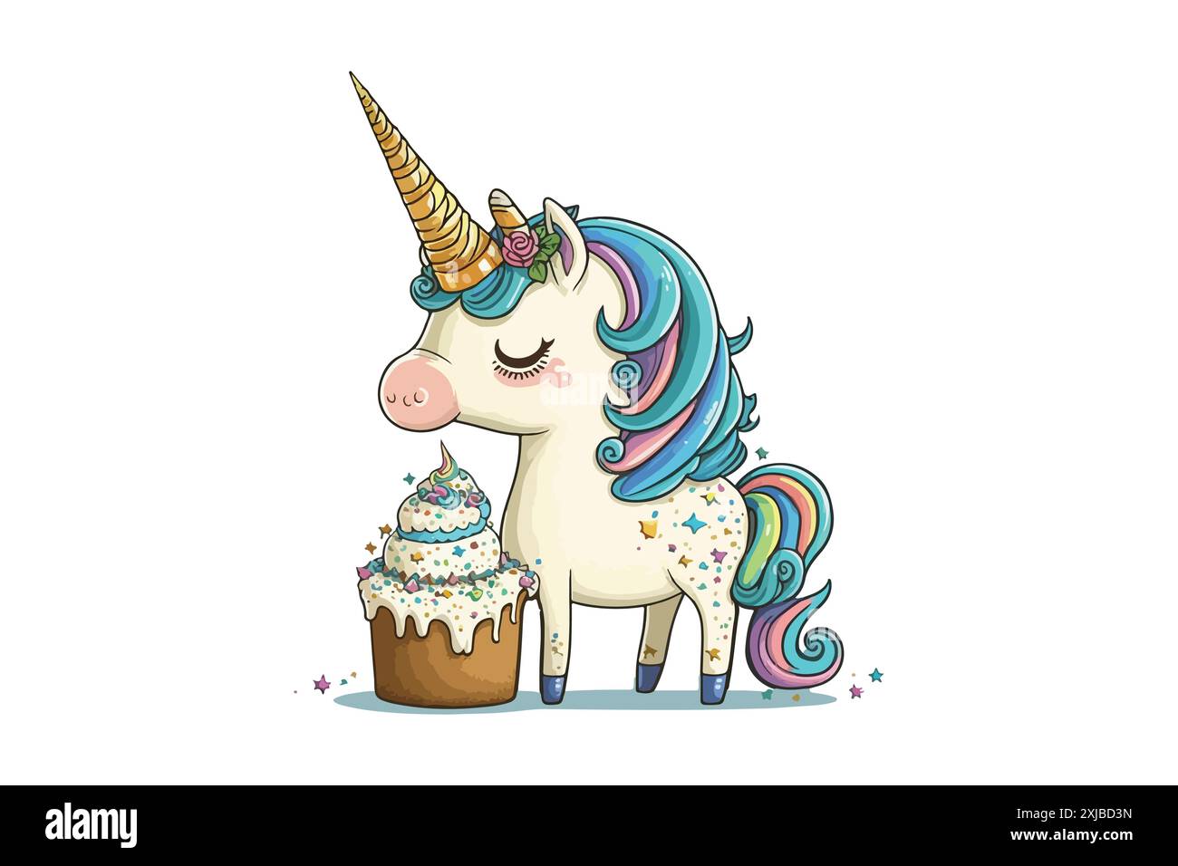 Unicorn Birthday Vector Illustration Stock Vector Image & Art - Alamy
