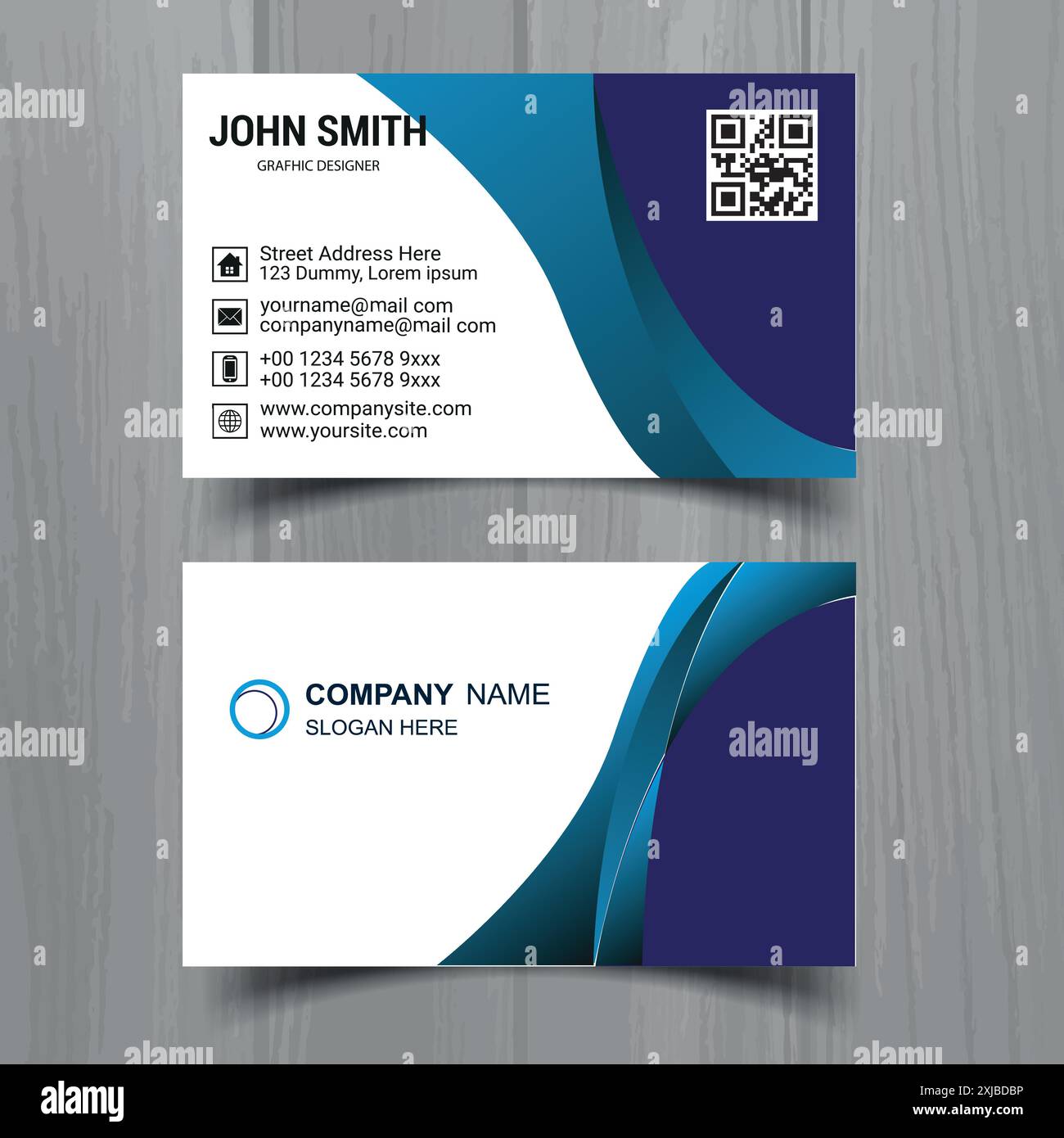Professional business card design with minimal color. Compatible for ...