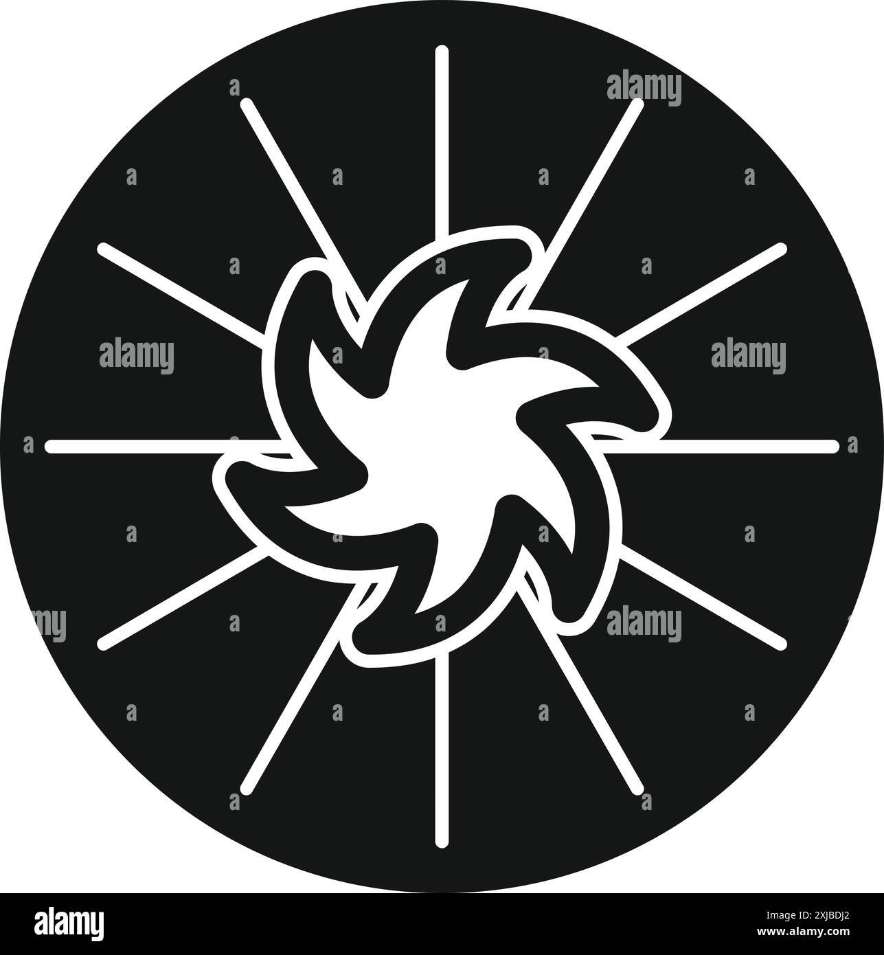Black and white round icon representing a rotating camera shutter Stock ...