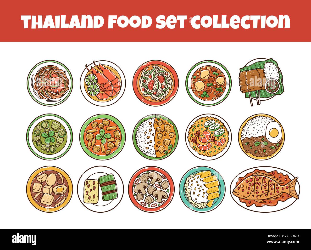 Thailand food set vector illustration Stock Vector Image & Art - Alamy