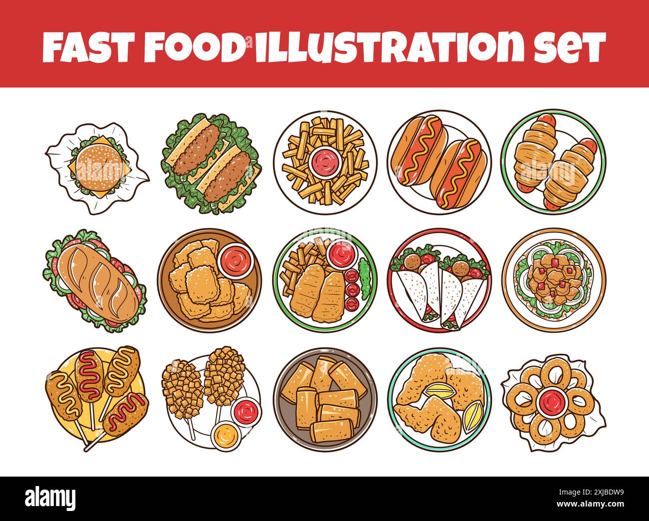 Hamburger top view soda Stock Vector Images - Alamy