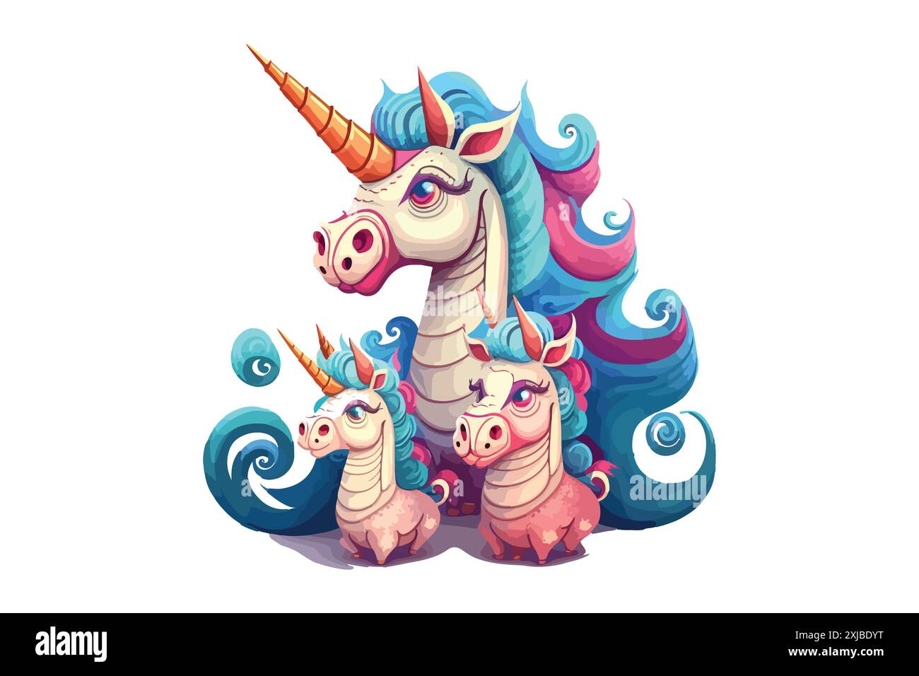 Family Unicorn Vector Illustration Stock Vector Image & Art - Alamy