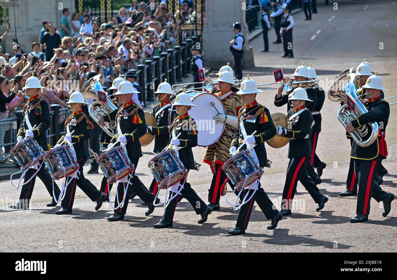 London, UK. 17th July, 2024. The Band of HM Royal Marines parade during ...