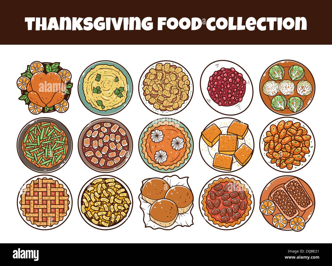 Set of thanksgiving food vector illustration Stock Vector Image & Art ...