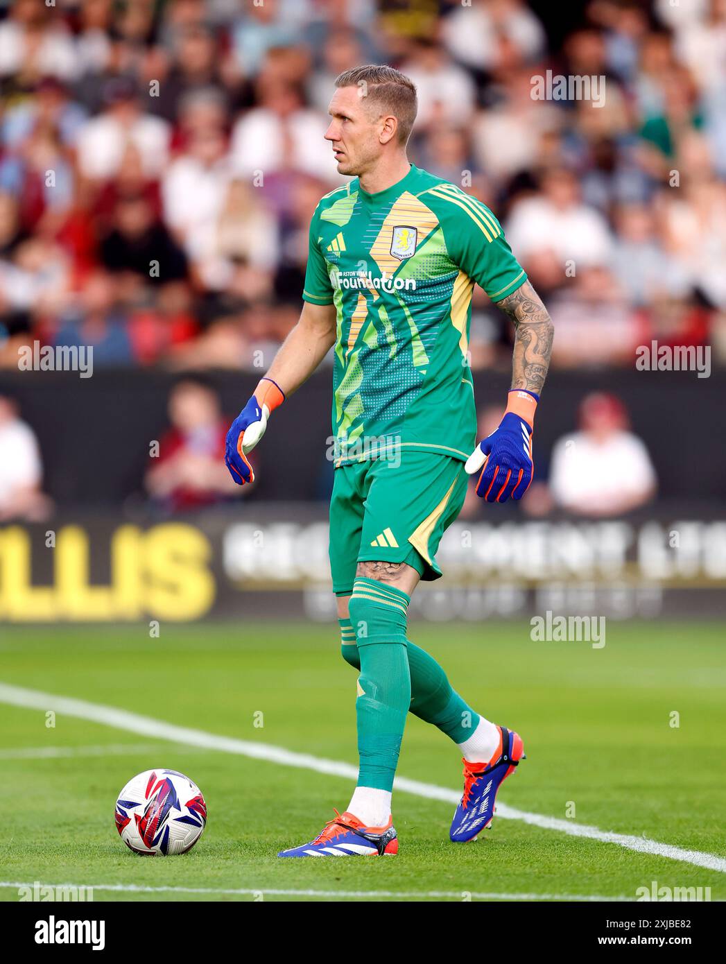 Aston Villa goalkeeper Robin Olsen during the pre-season friendly match ...