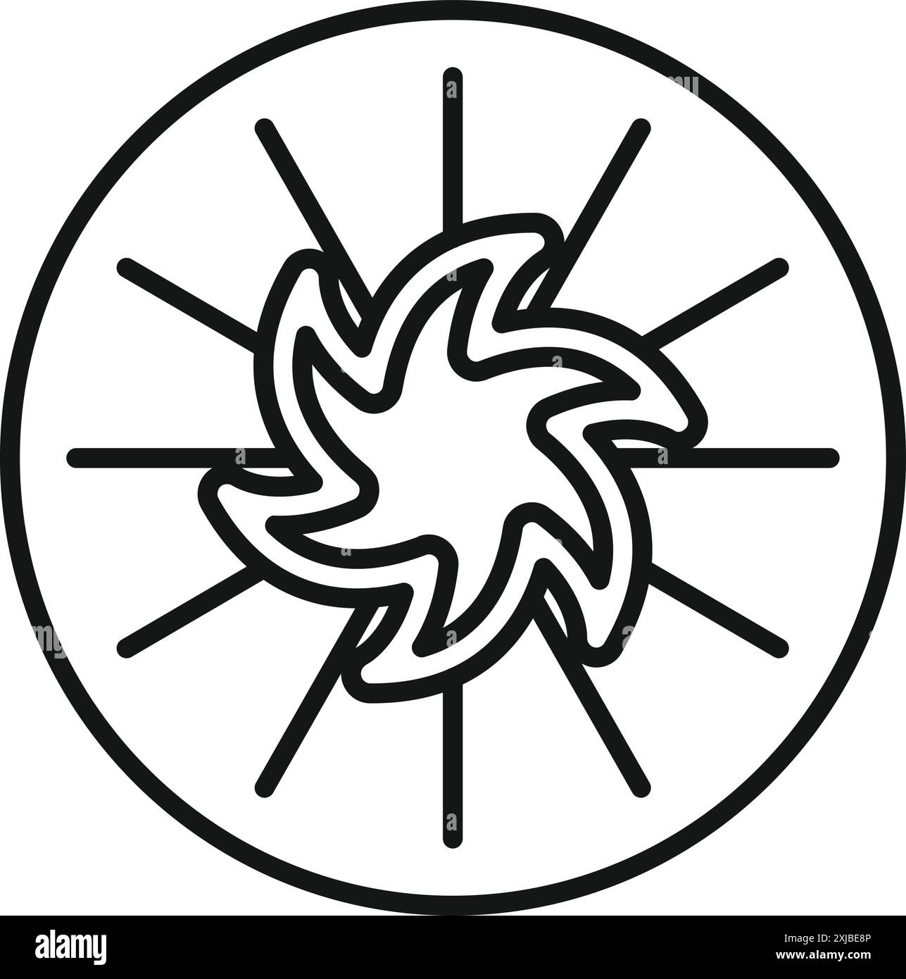 Abstract circular shape with a star shining brightly inside a circle ...