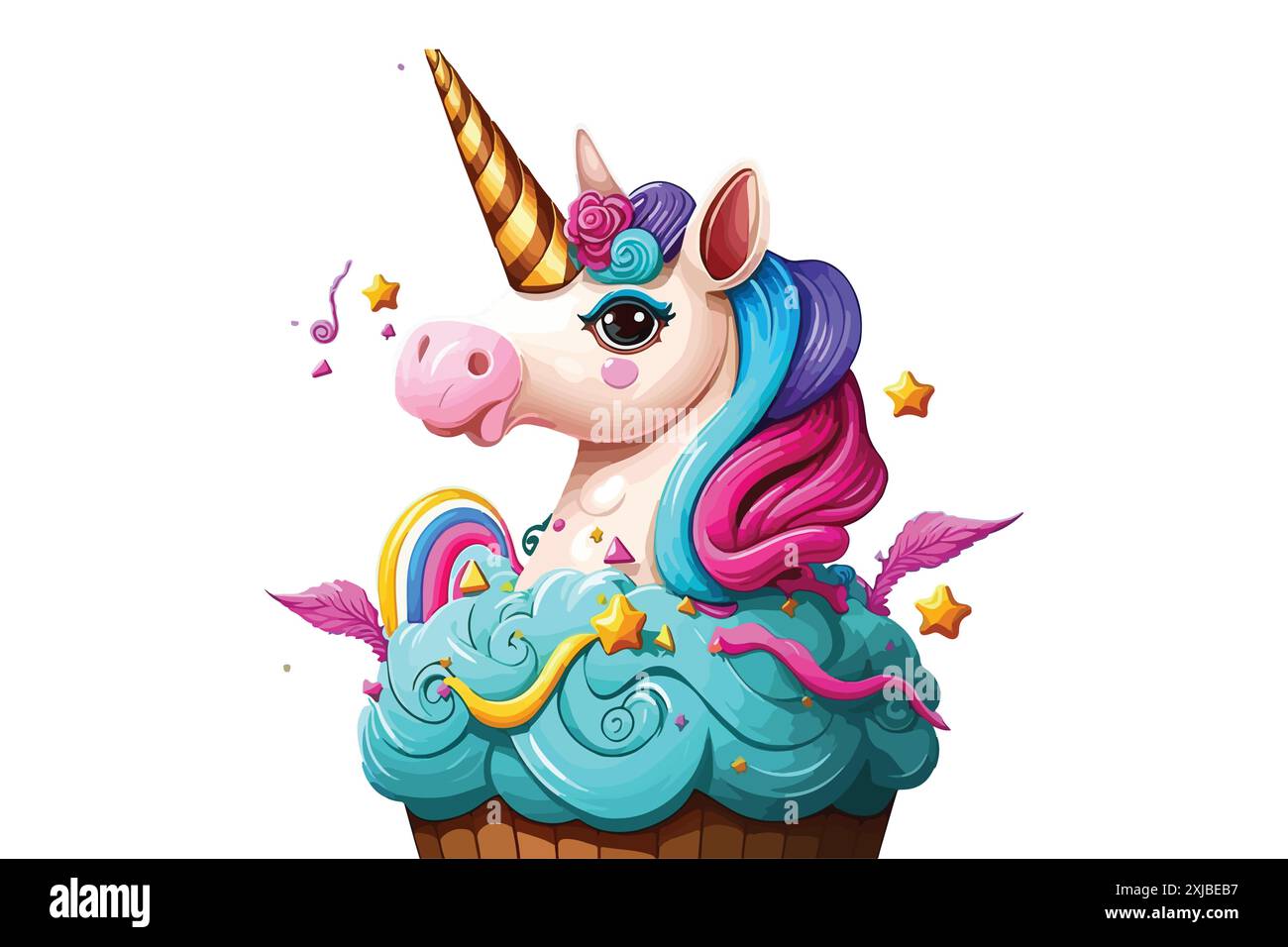 Unicorn Birthday Vector Illustration Stock Vector Image & Art - Alamy