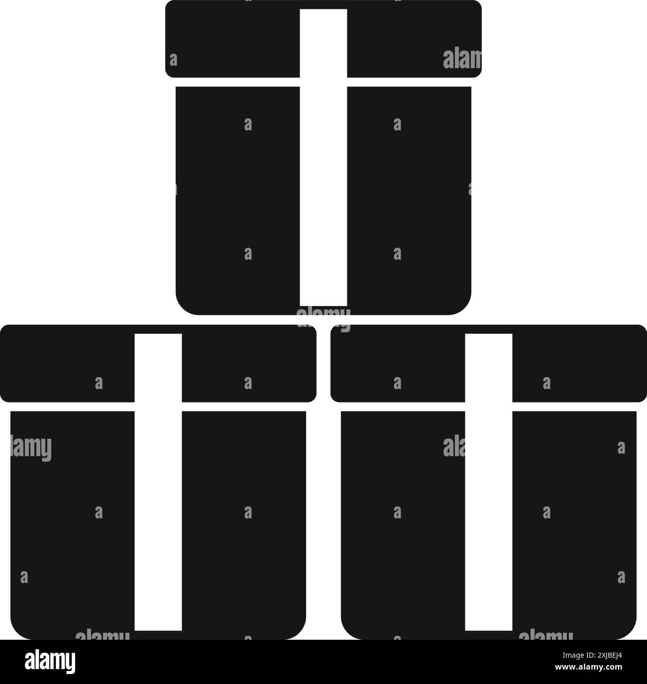 Simple icon depicting three stacked gift boxes, symbolizing special ...