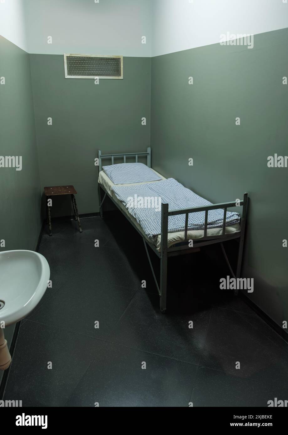 A Very Basic Cell In A Prison Or Jail, With Sink And Bed Stock Photo ...