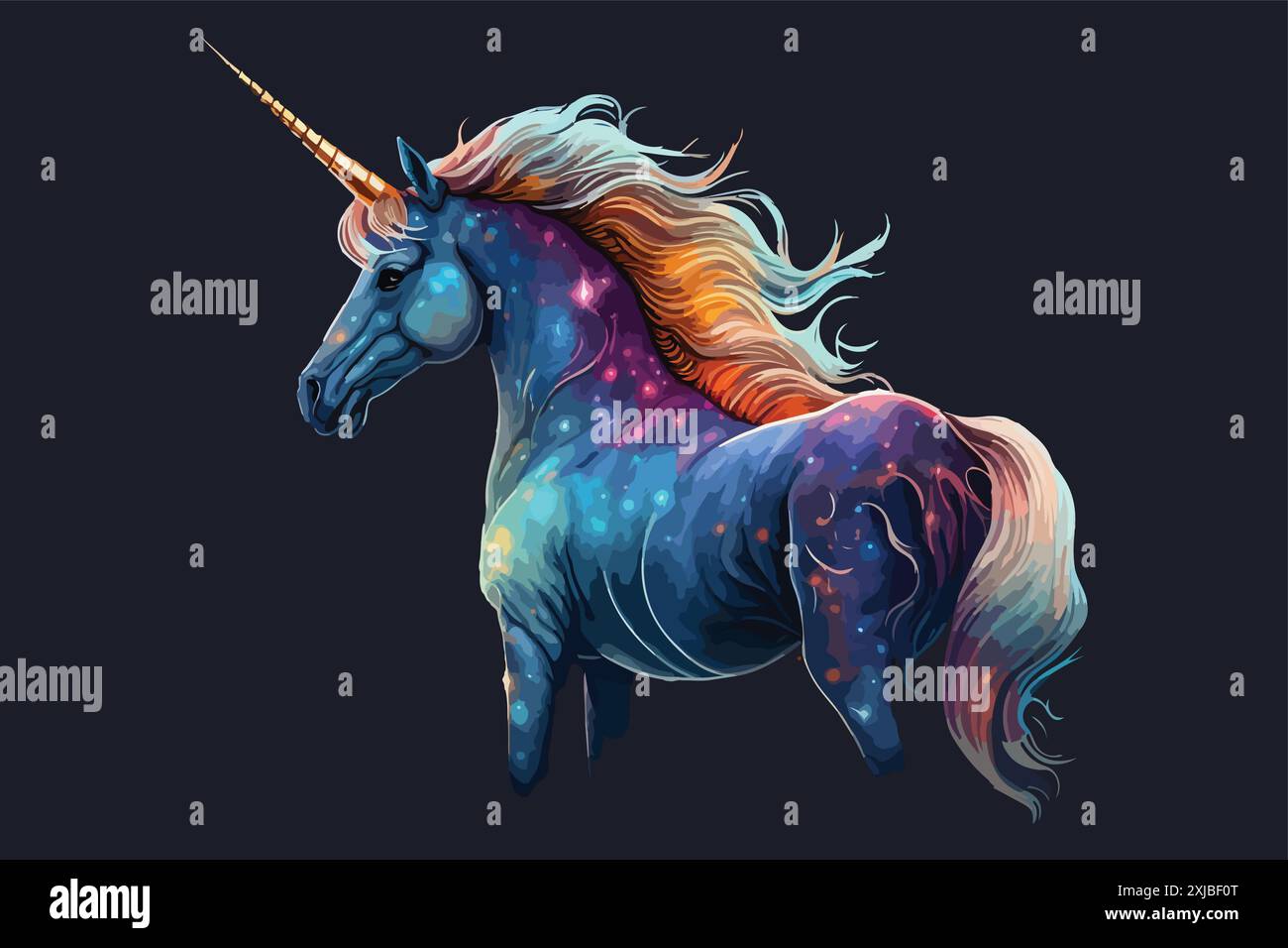 Unicorn Galaxy Vector Illustration Stock Vector Image & Art - Alamy