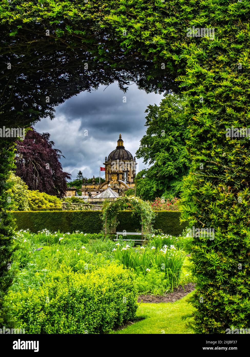 Secret view green hedge Castle Howard. Unusual green enchanted framed ...