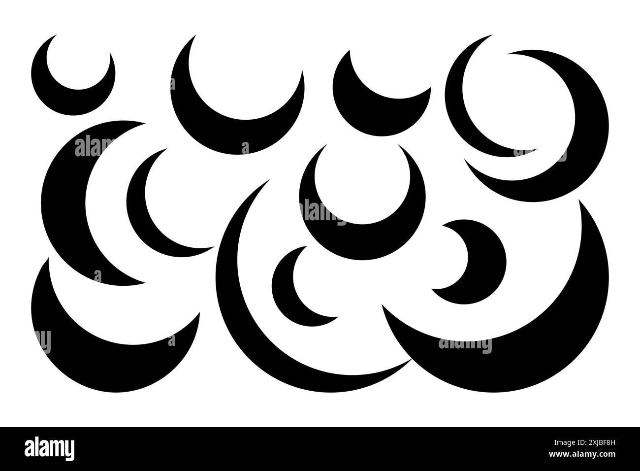 Moon silhouette vector art illustration and isolated outline moon icon ...