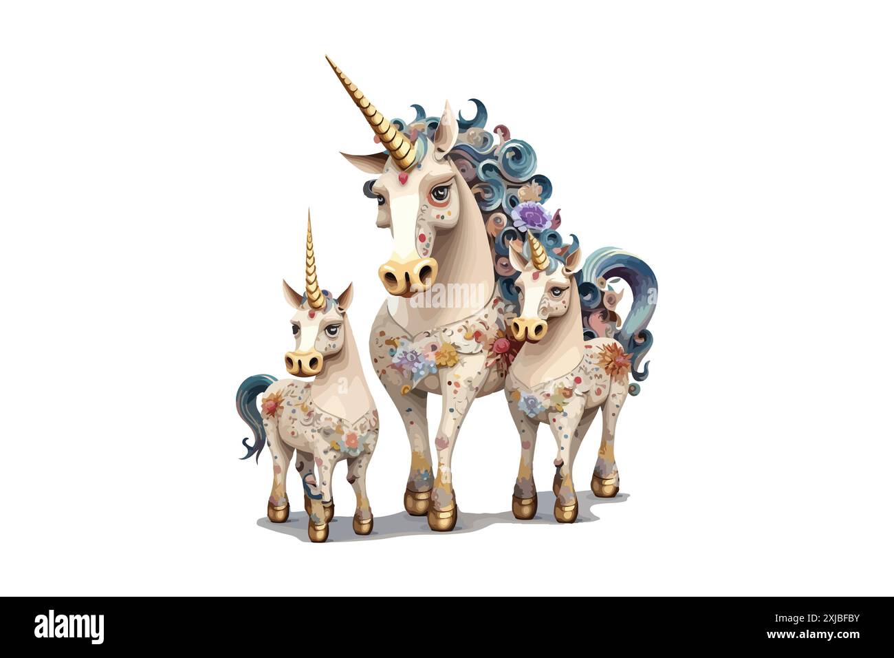 Family Unicorn Vector Illustration Stock Vector Image & Art - Alamy