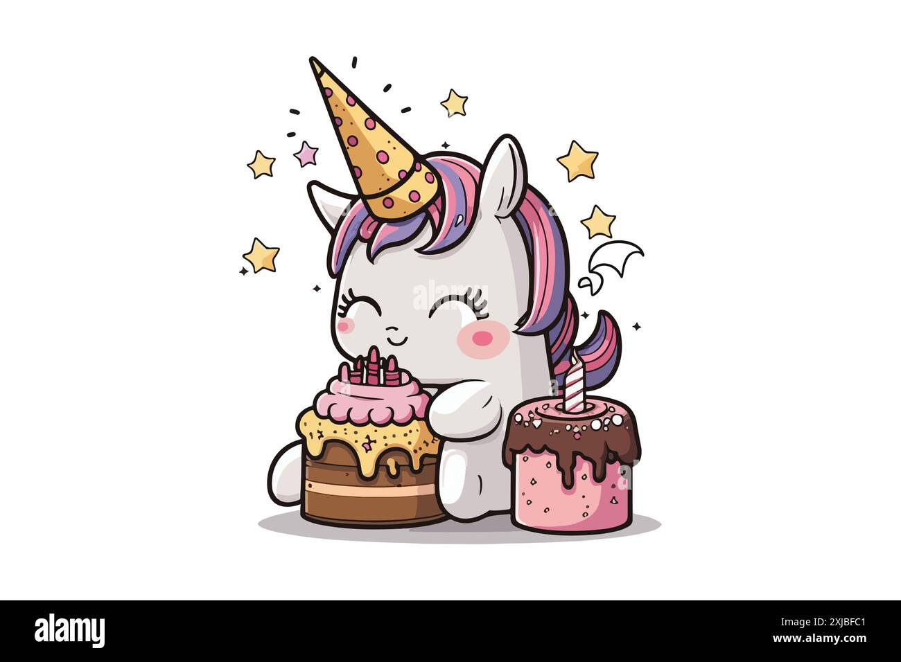 Unicorn Birthday Vector Illustration Stock Vector Image & Art - Alamy