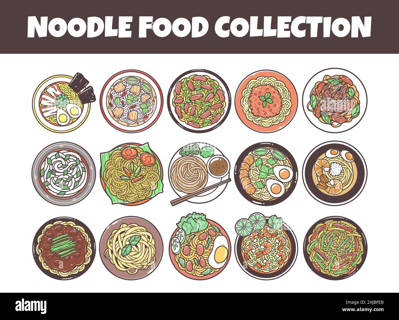 Noodle omelette Stock Vector Images - Alamy