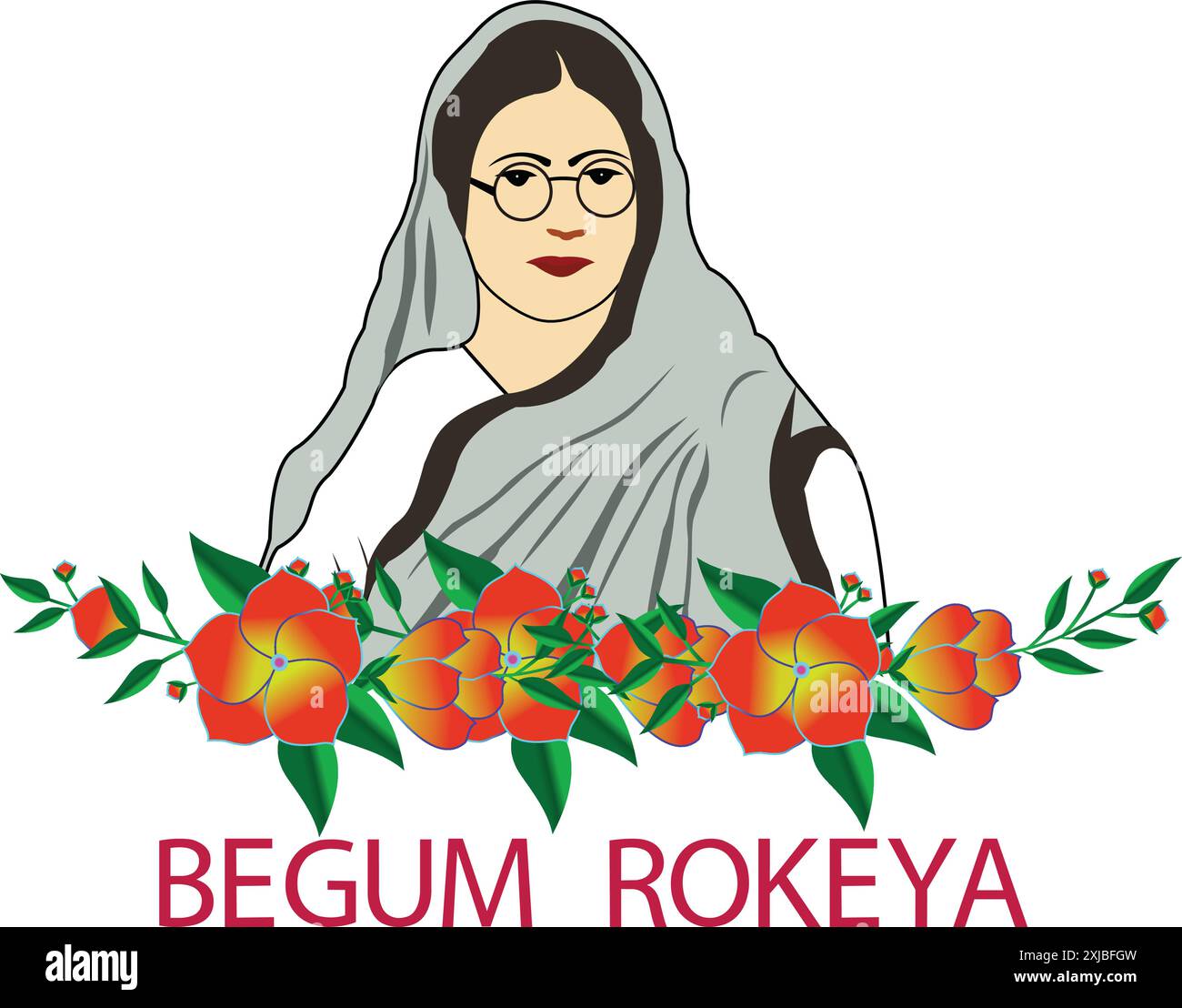illustration of begum rokeya vector design on a white background Stock Vector Image & Art - Alamy