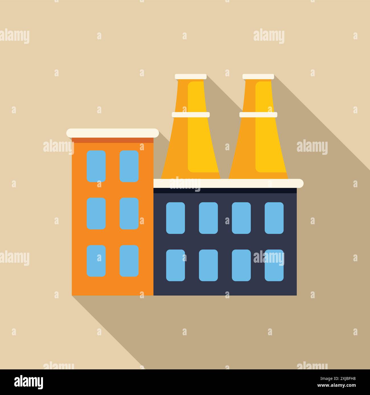 Industrial building chimneys emitting Stock Vector Images - Alamy