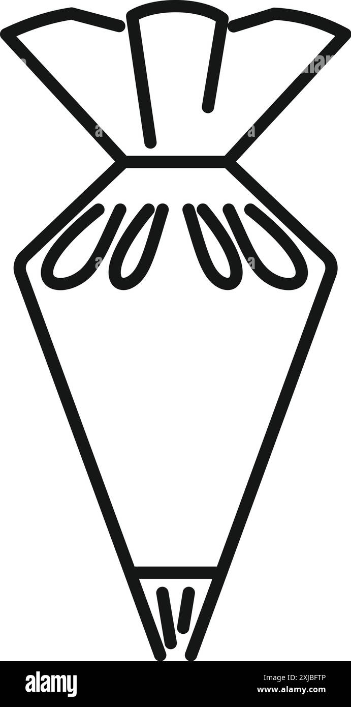Outline icon of a pastry bag holding icing for decorating cakes and ...