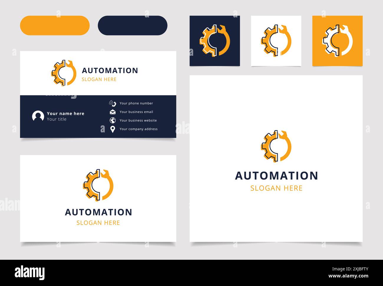 Automation logo featuring a gear and a wrench forming a circle for a ...