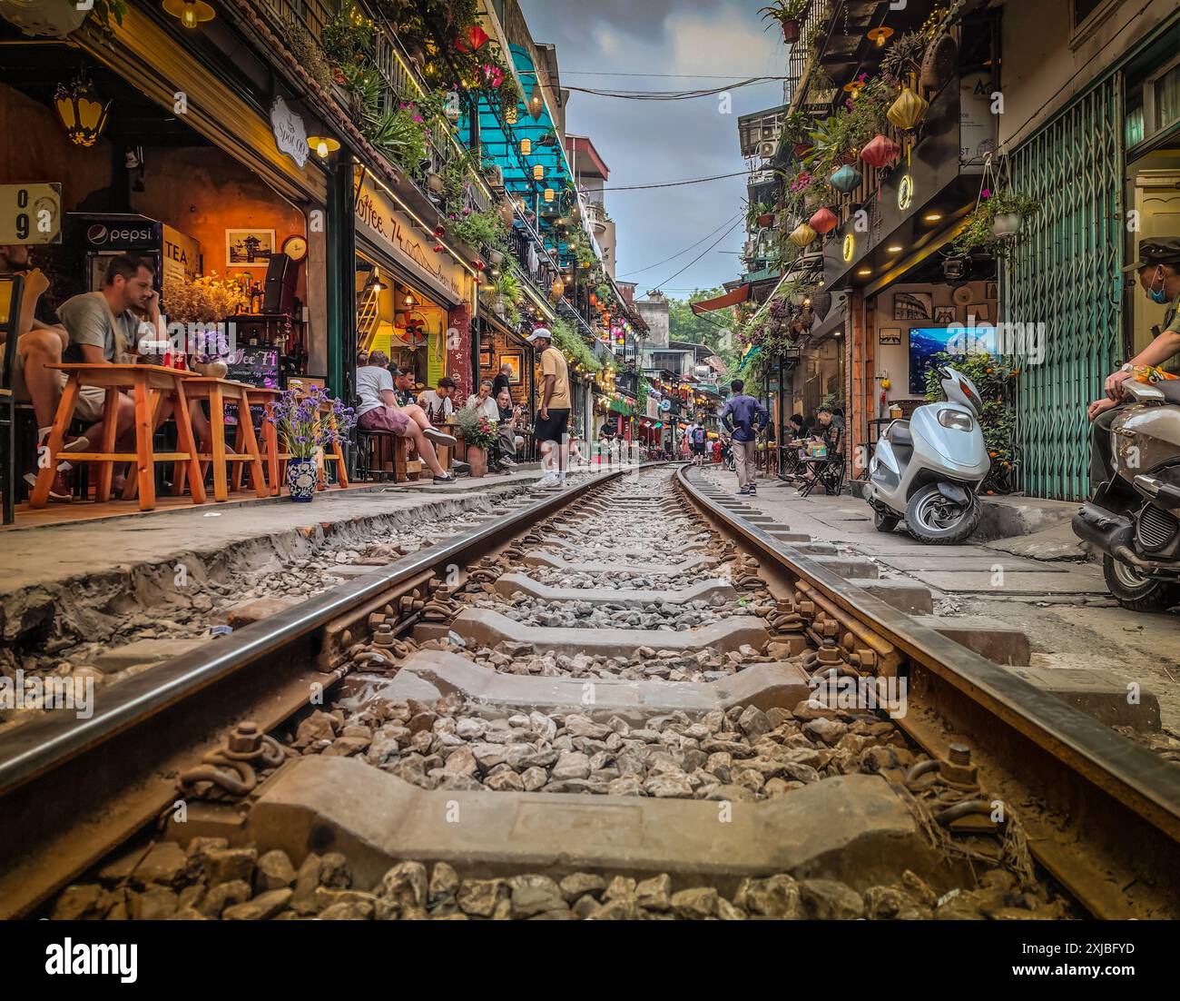 Hanoi, Vietnam - 04 30 2023: Empty Hanoi train street in Vietnam. A ...