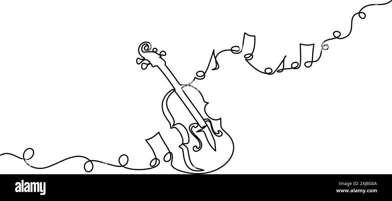 Violin with music stand and notes. Music education Stock Vector Image ...