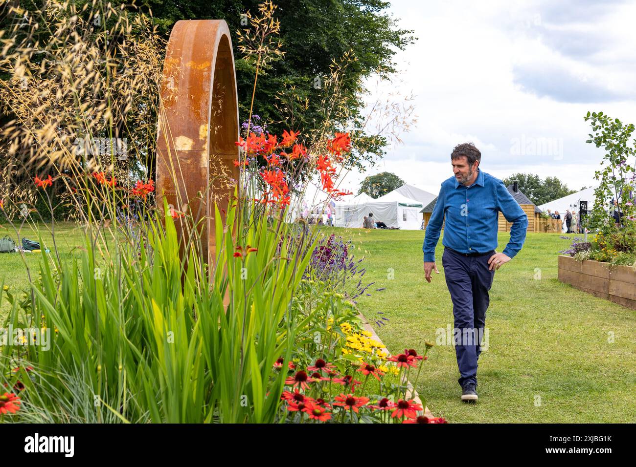 Adam Frost being filmed at RHS Tatton Park Flower Show in Knutsford ...