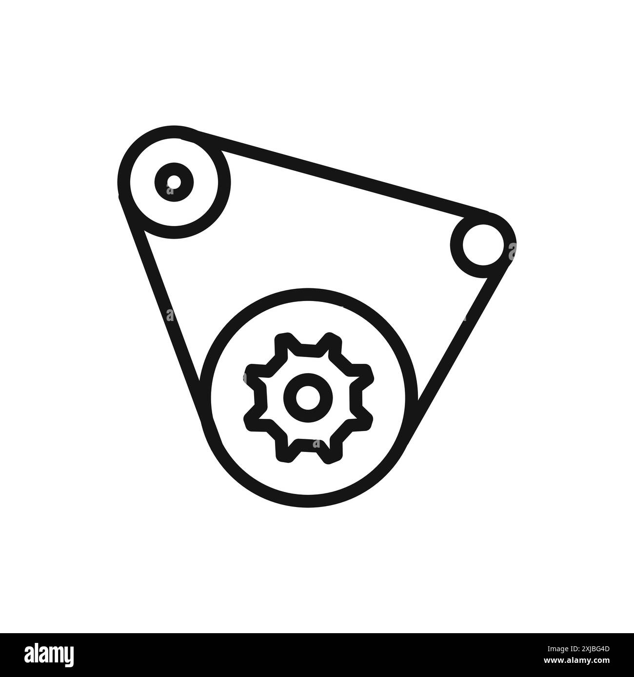 belt drive icon linear vector graphics sign or symbol set for web app ...