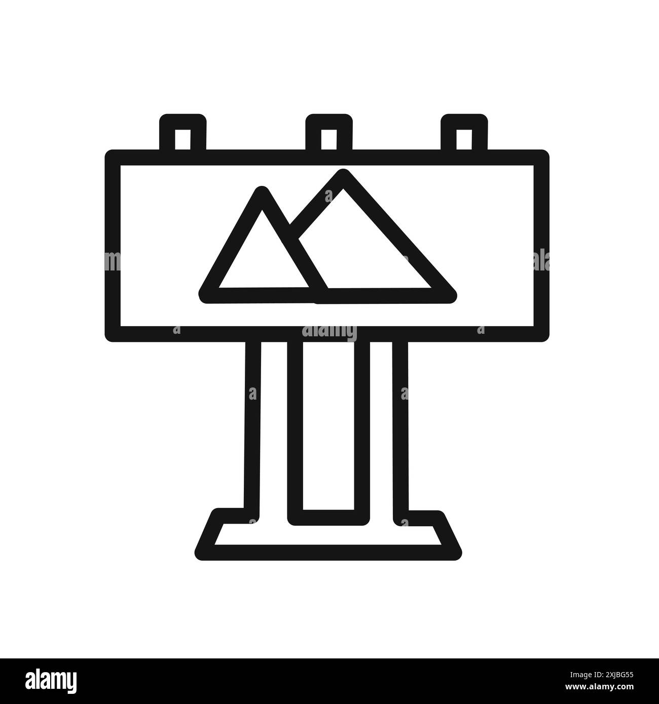 Billboard Ad Promotion Icon Linear Vector Graphics Sign Or Symbol Set For Web App Ui Stock