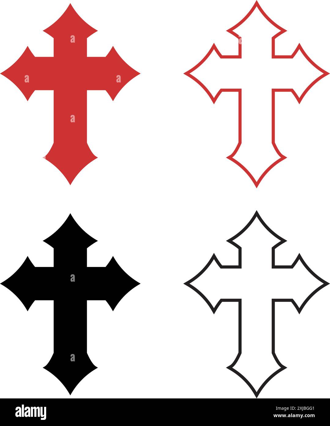 medieval coat of arms icons. templar cross isolated. Vector ...