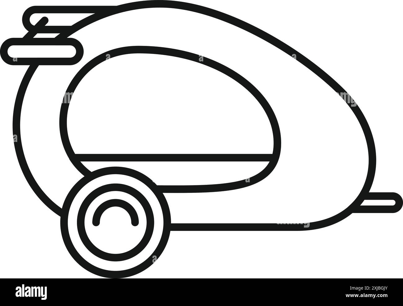 Line drawing of a small travel trailer, perfect for representing ...