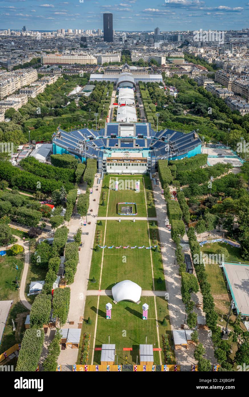 Paris, France - 07 17 2024: Olympic Games Paris 2024. View of Champ-De ...